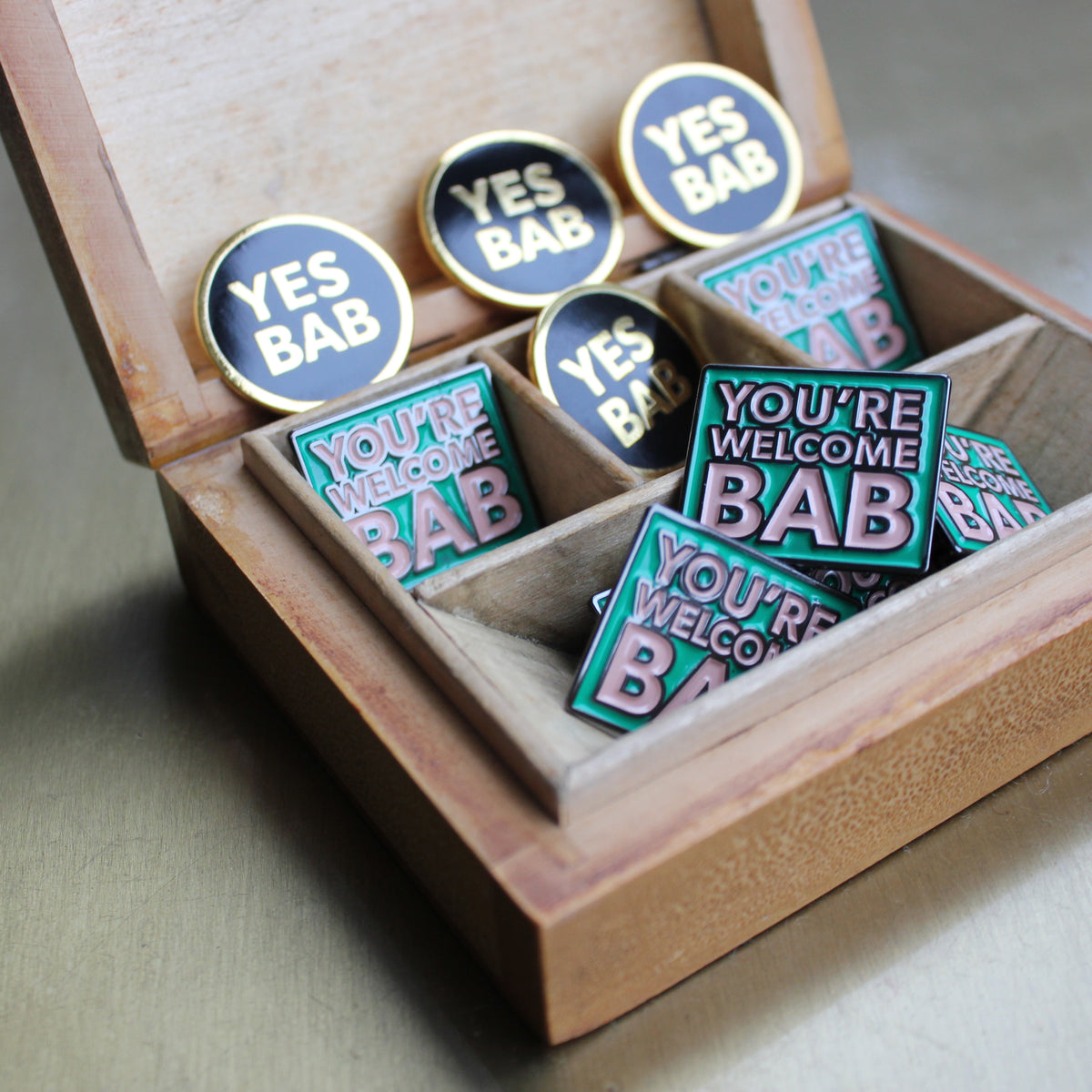 YES BAB black enamel pin – Punks & Chancers